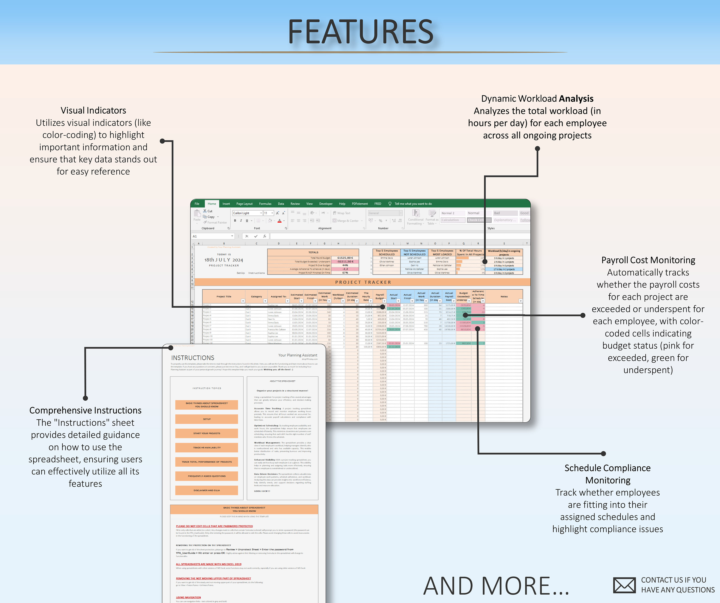 Simple Project Tracker Spreadsheet, Workload Tracker, Project ...