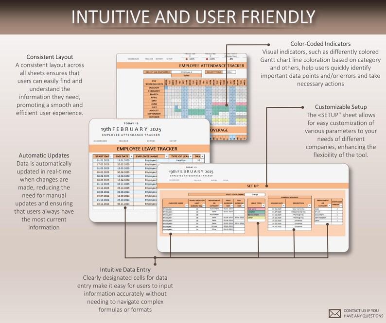 Employee Attendance & Leave Tracker | HR Excel Template With Dashboard ...