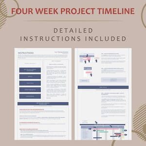 4 Week Project Timeline Spreadsheet, Auto Color Marking, Auto Time ...