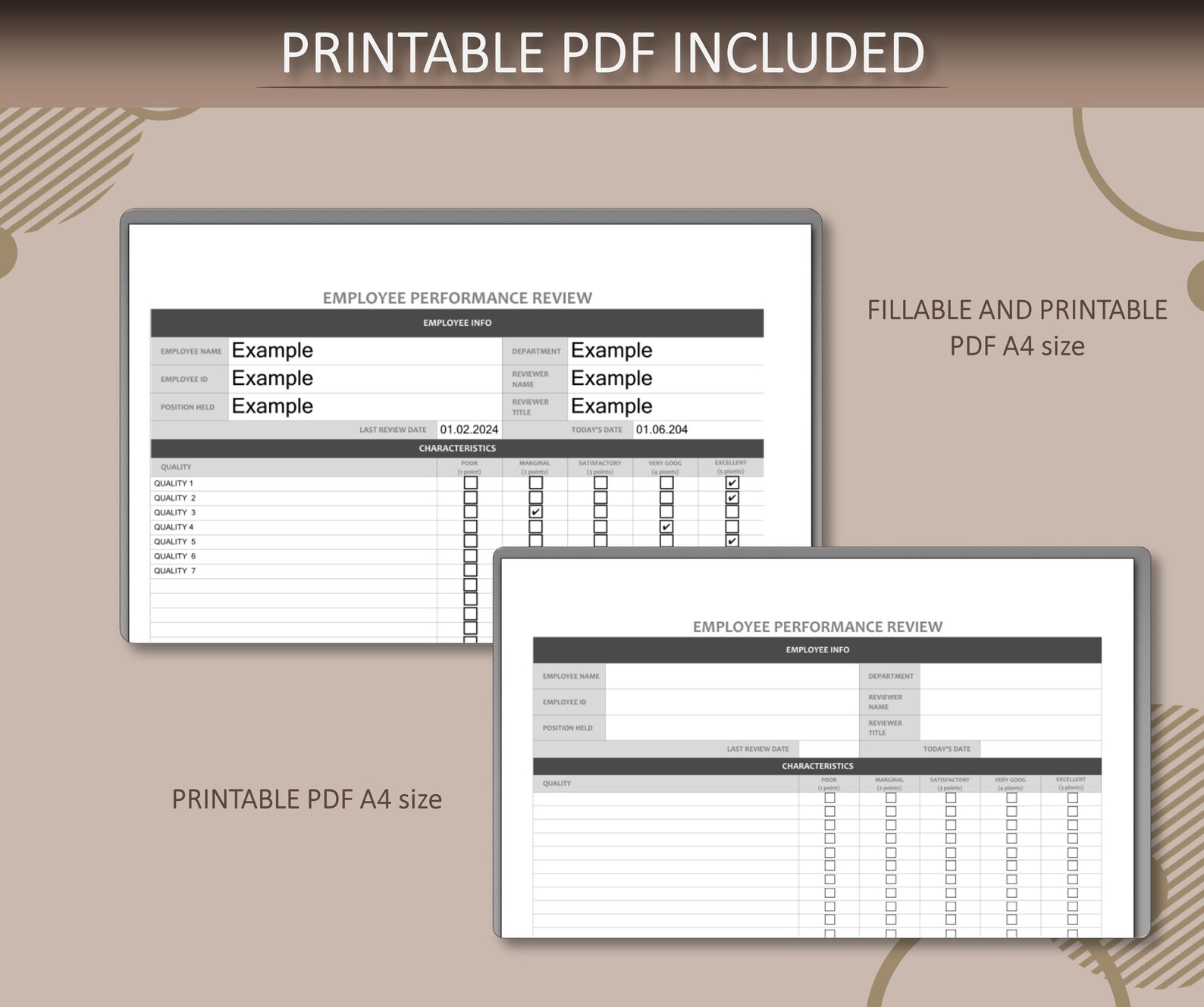 Employee Performance Review Spreadsheet, Auto Error Marking, Auto ...