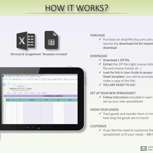 Warehouse Management Spreadsheet, Auto Reorder List, View Items in ...