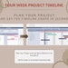 4 Week Project Timeline Spreadsheet, Auto Color Marking, Auto Time ...
