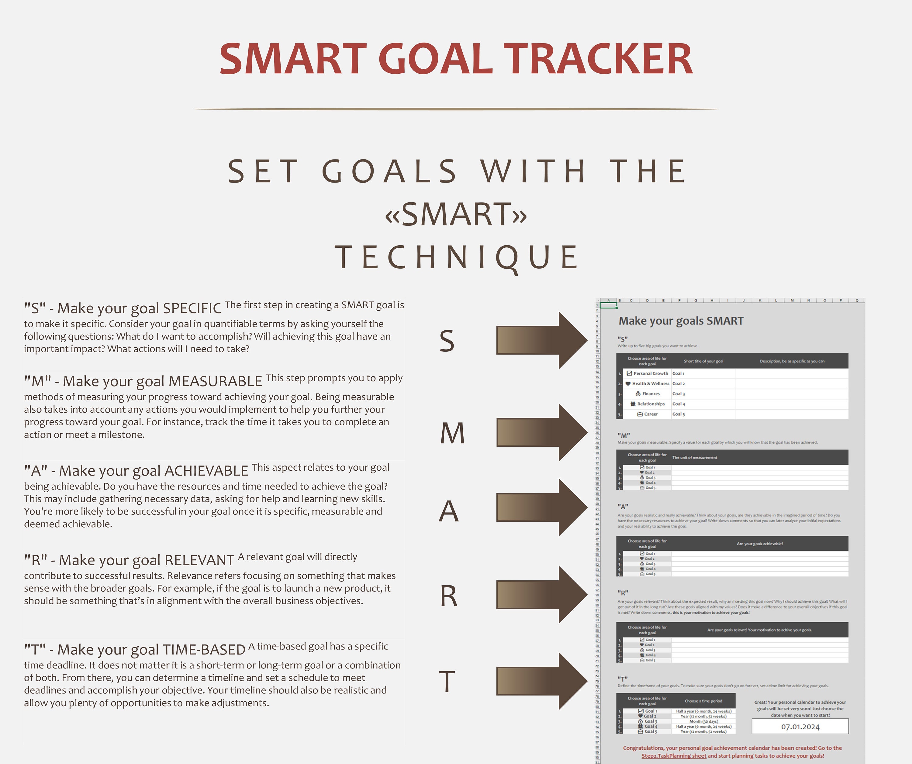 SMART Goal Tracker, Set Your Goals With SMART Tehnique, Set Different ...