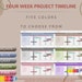 4 Week Project Timeline Spreadsheet, Auto Color Marking, Auto Time ...