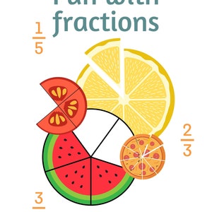 Math Worksheets Printable Fraction Learning Practice Sheets, Homeschool ...
