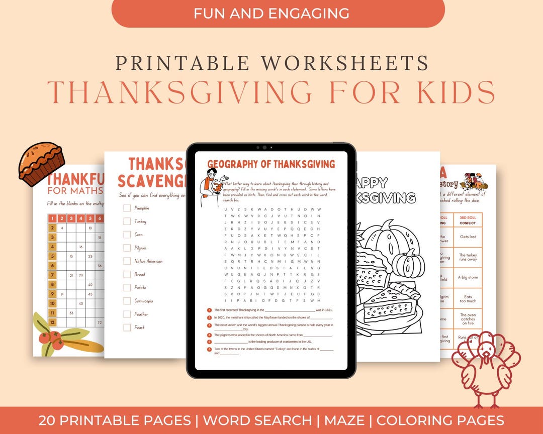 Thanksgiving Fun Games Autumn Activities for Kids, Thanksgiving Maze ...