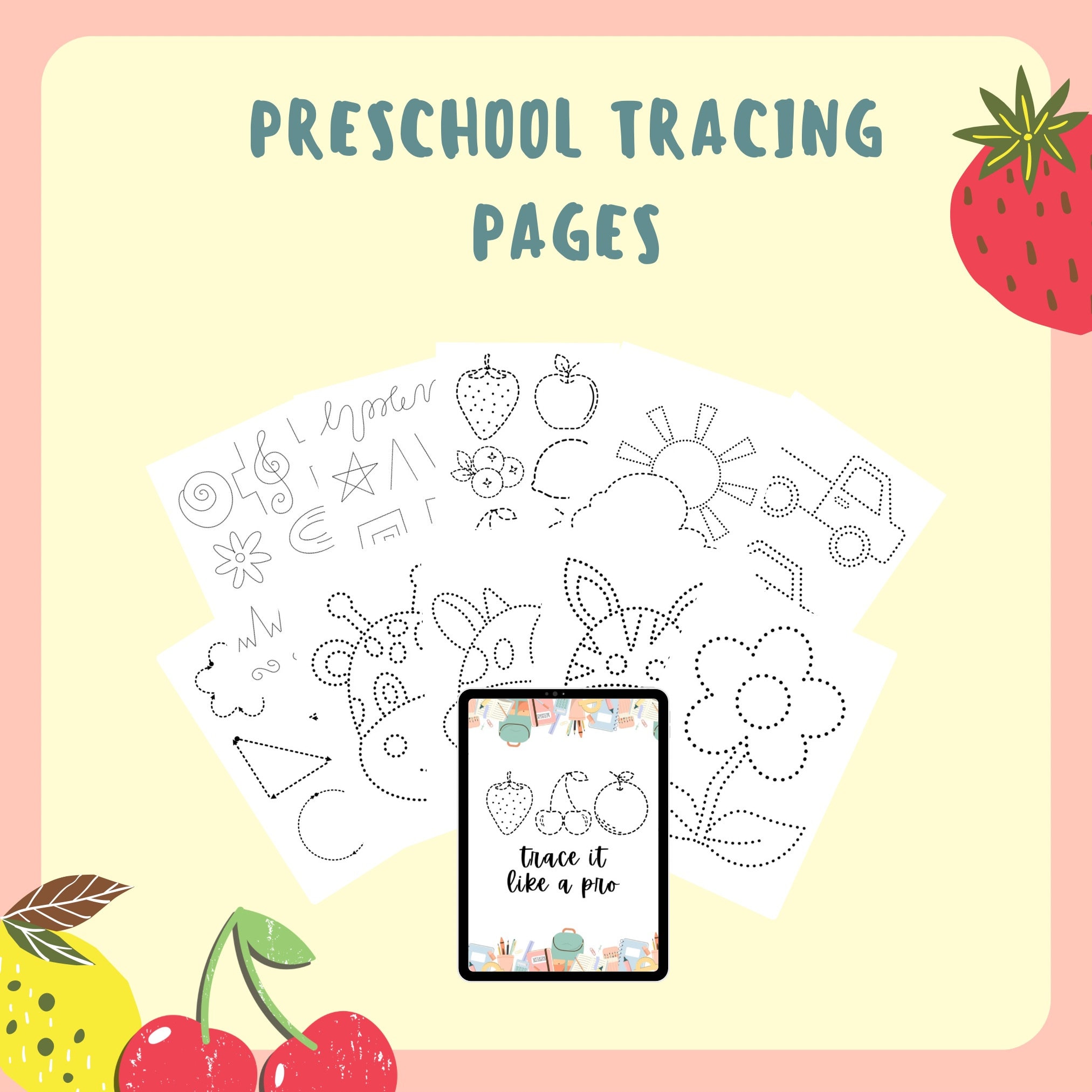 Line and Shape Tracing, Coloring Pages for Kids, Animal Tracing ...