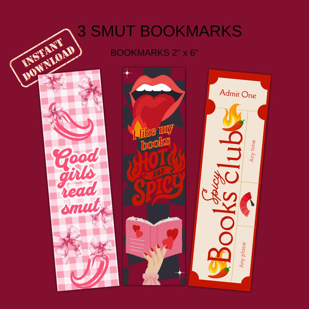 Smut Bookmark Printable Png, Printable Bookmark, Romantasy Bookmark ...