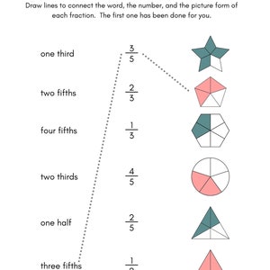Math Worksheets Printable Fraction Learning Practice Sheets, Homeschool ...