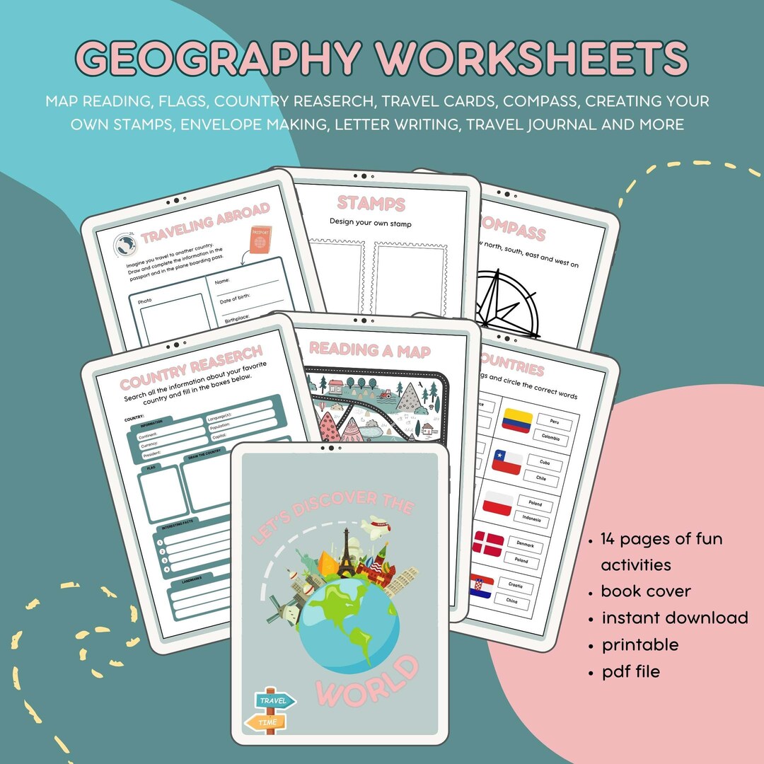 Printable Homeschool Resources, Geography Unit Study, Instant Learning ...