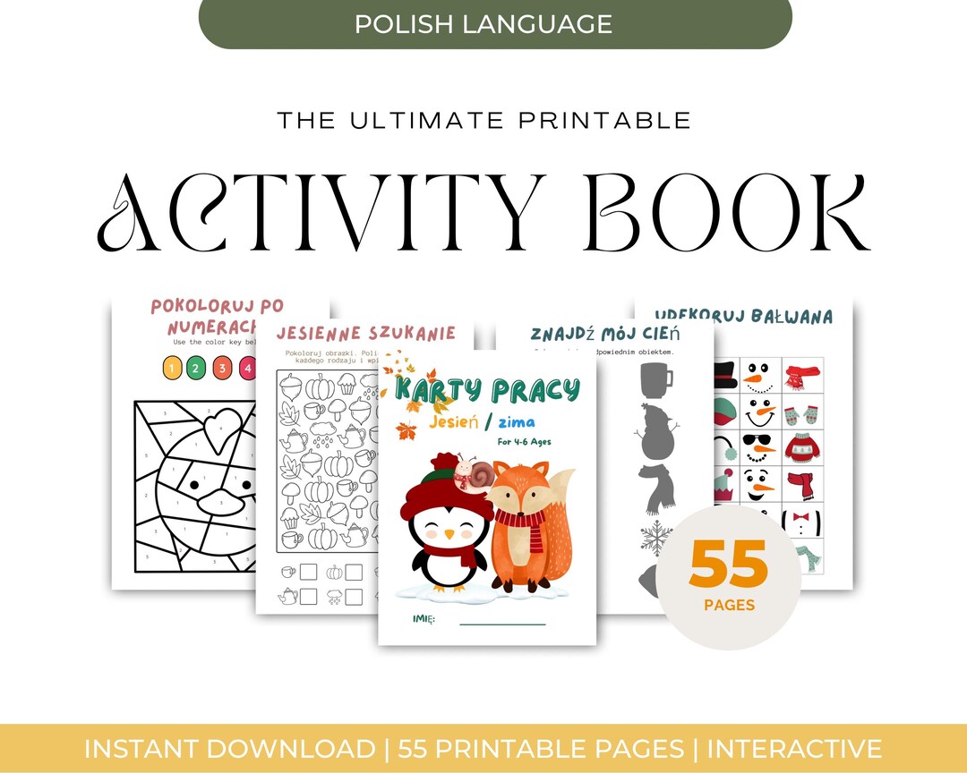 Autumn Worksheets in Polish Language, Printable Workbook for Preschool ...