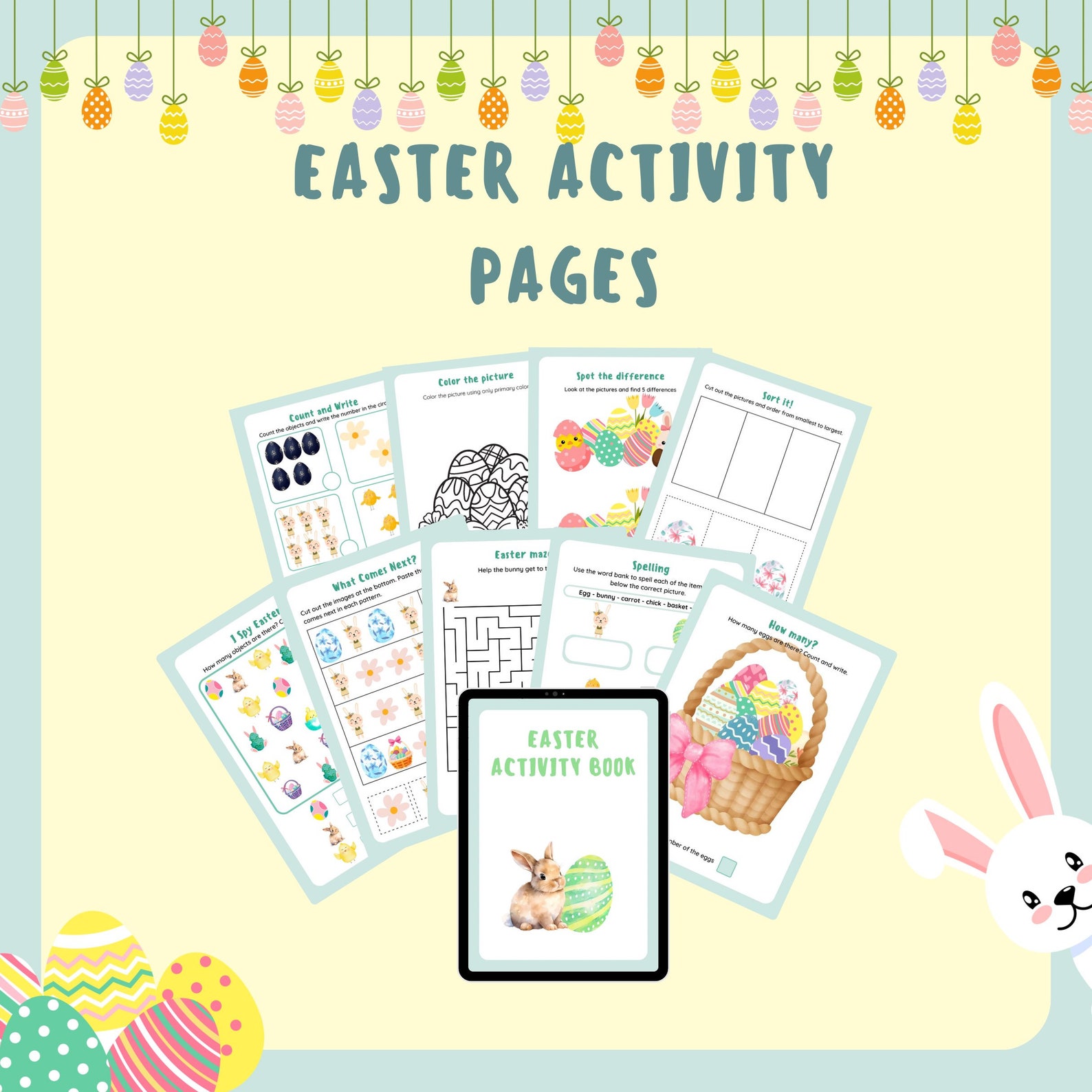 Easter Activity Sheets, Coloring Pages Easter Themed, Preschool ...