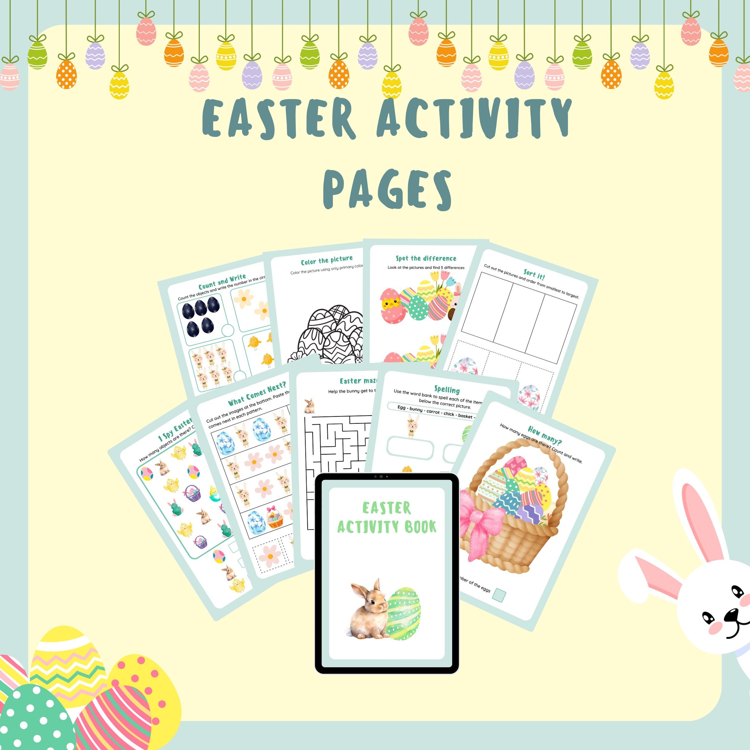 Easter Activity Sheets, Coloring Pages Easter Themed, Preschool ...