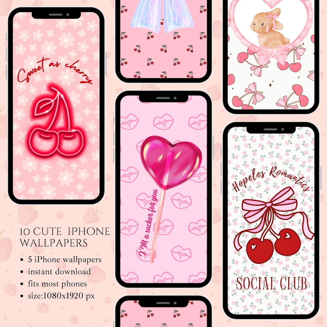 Set of 10 Coquette iPhone Wallpaper Y2k iPhone Wallpaper Background ...