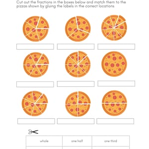 Math Worksheets Printable Fraction Learning Practice Sheets, Homeschool ...