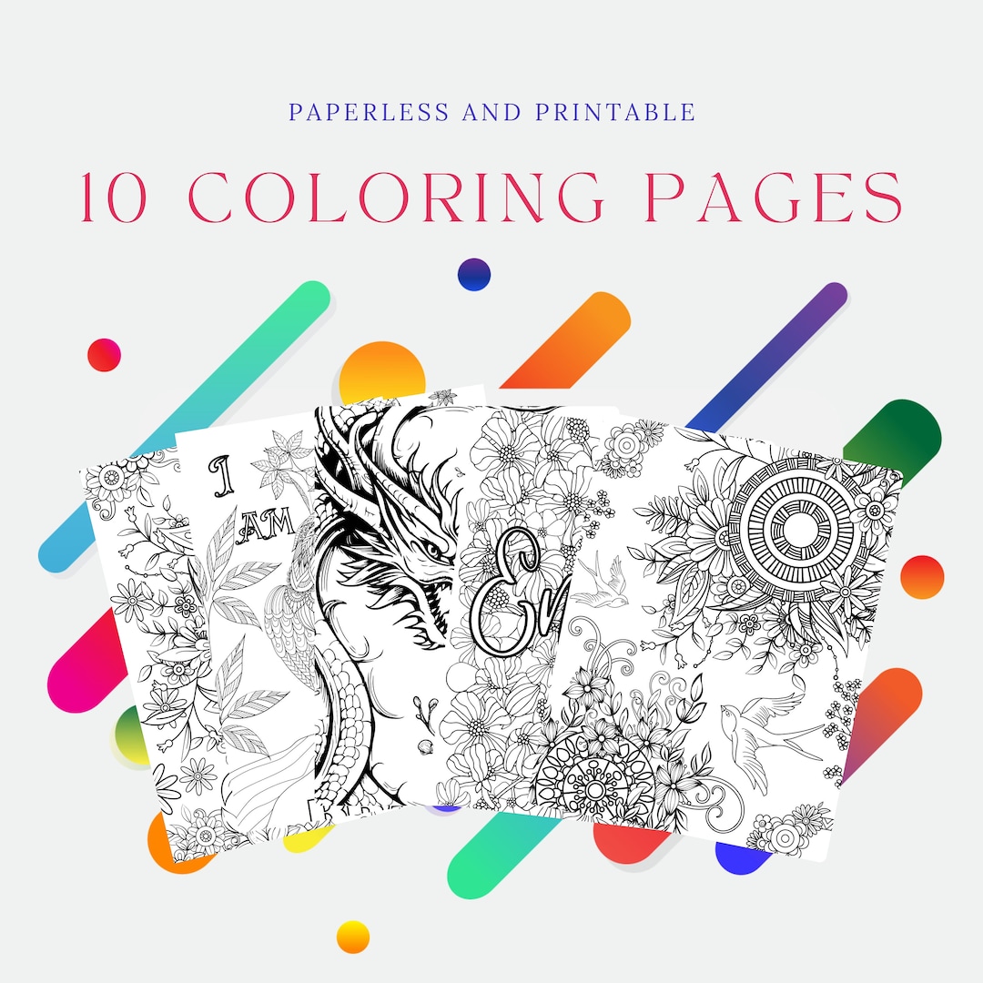 10 Printable Coloring Pages, Pdf, Mandala Colouring Sheets ...