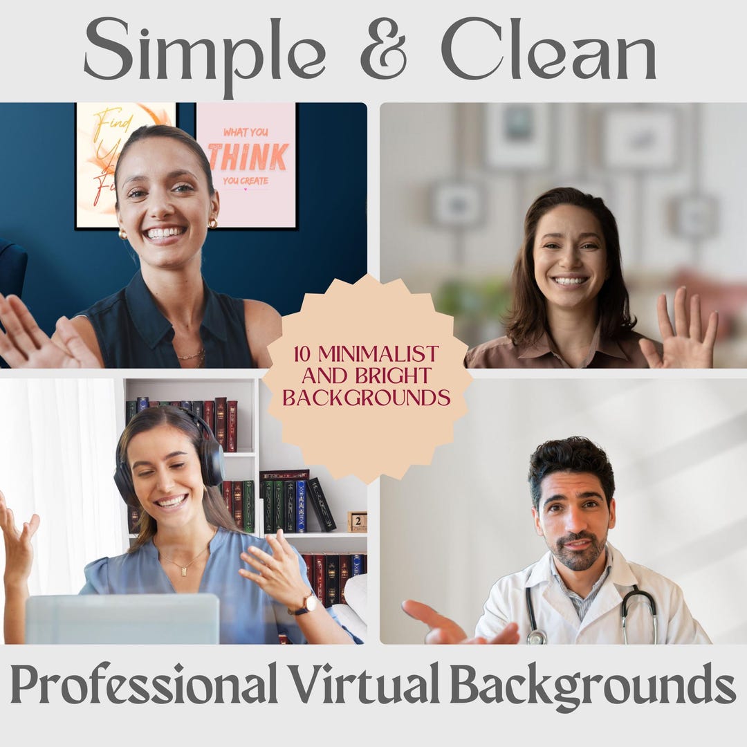 10 Simple Professional Virtual Background Bundle, HD Quality Zoom ...