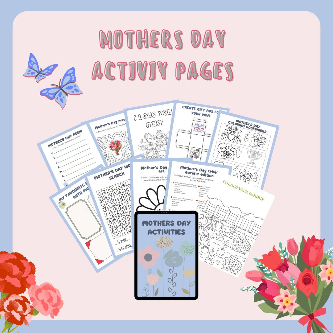 Mothers Day Activity Pages for Kids, Mothers Day DIY Teacher Resources ...