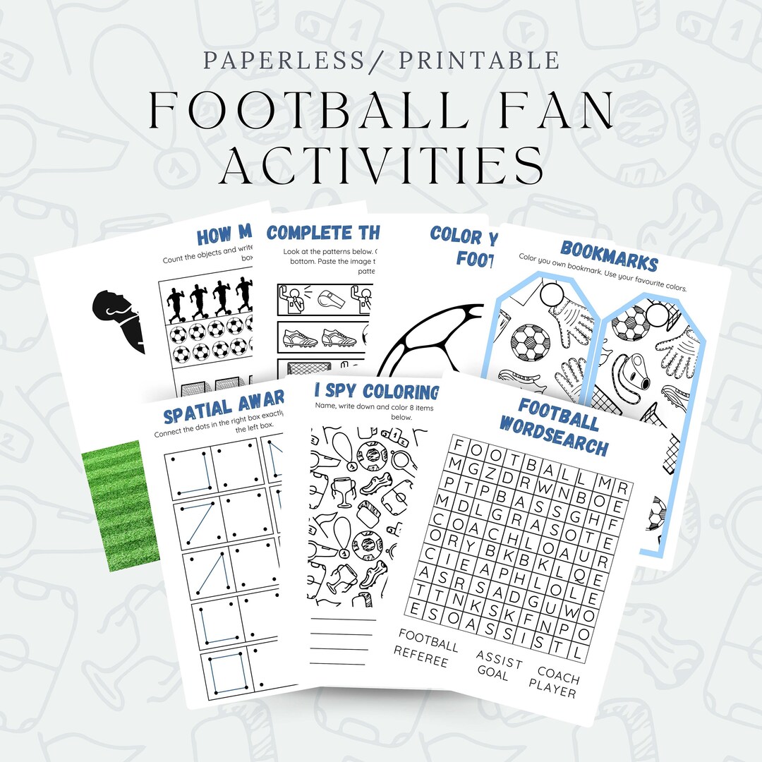 Football Kids Activities Homeschooling Fun Worksheets Activity Book ...