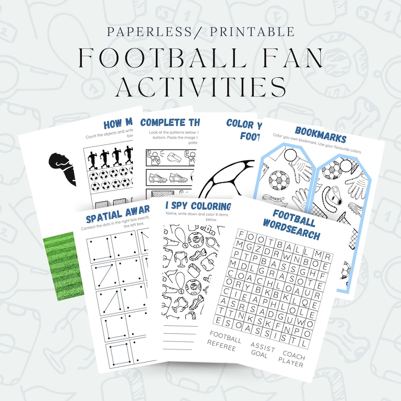 Football Kids Activities Homeschooling Fun Worksheets Activity Book ...