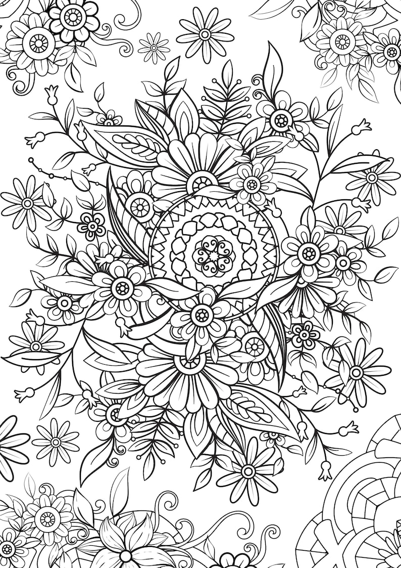 10 Printable Coloring Pages, Pdf, Mandala Colouring Sheets ...