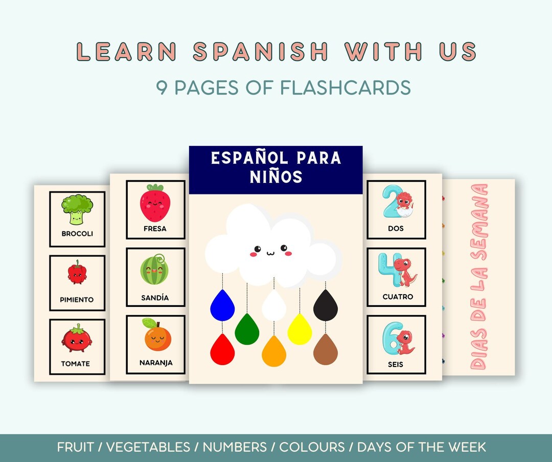 Homeschool Spanish Flashcards, Learn Spanish, Homeschool Preschool ...