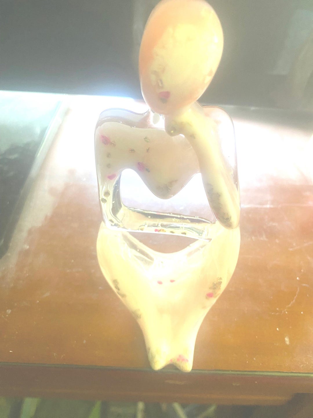 Thinking Statues Pink and White With Gold Glitter - Etsy