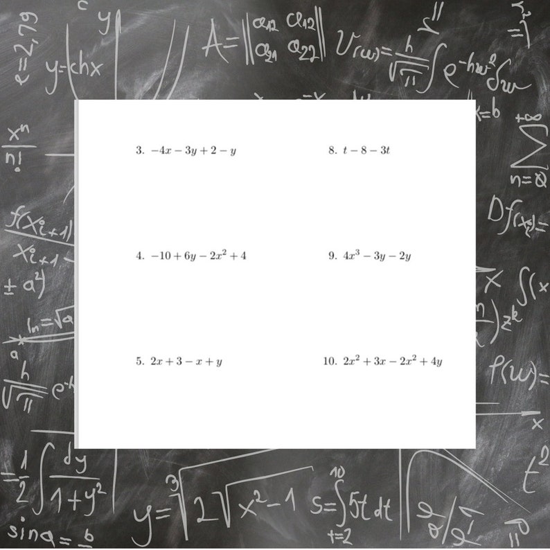 Algebraic Expressions Algebra Worksheets With Answer Key - Etsy
