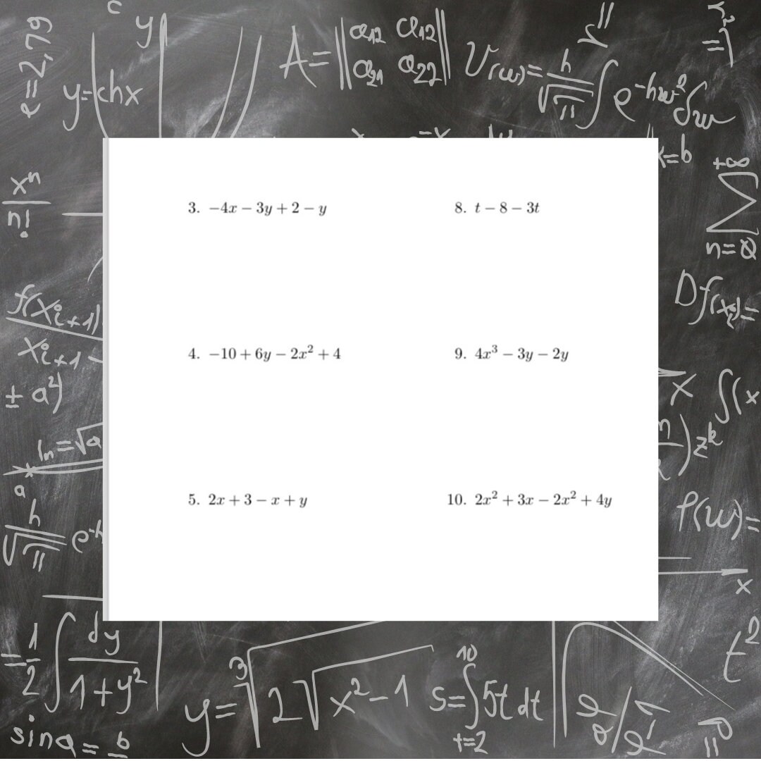 Algebraic Expressions - Algebra Worksheets With Answer Key - Etsy
