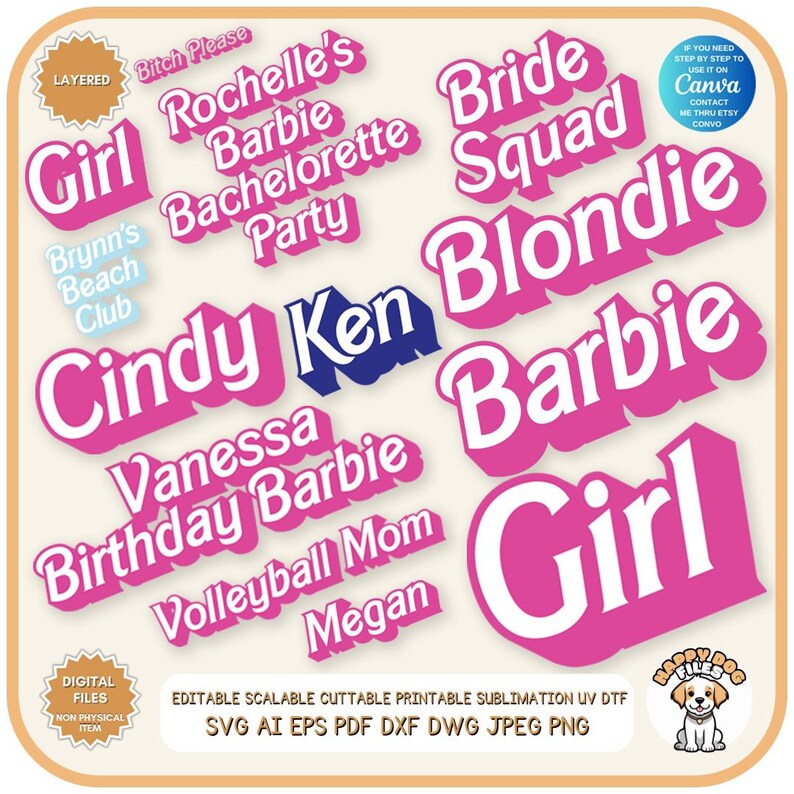 Blonde Alphabet Layered SVG File, Baby Doll Alphabet Png High Res ...