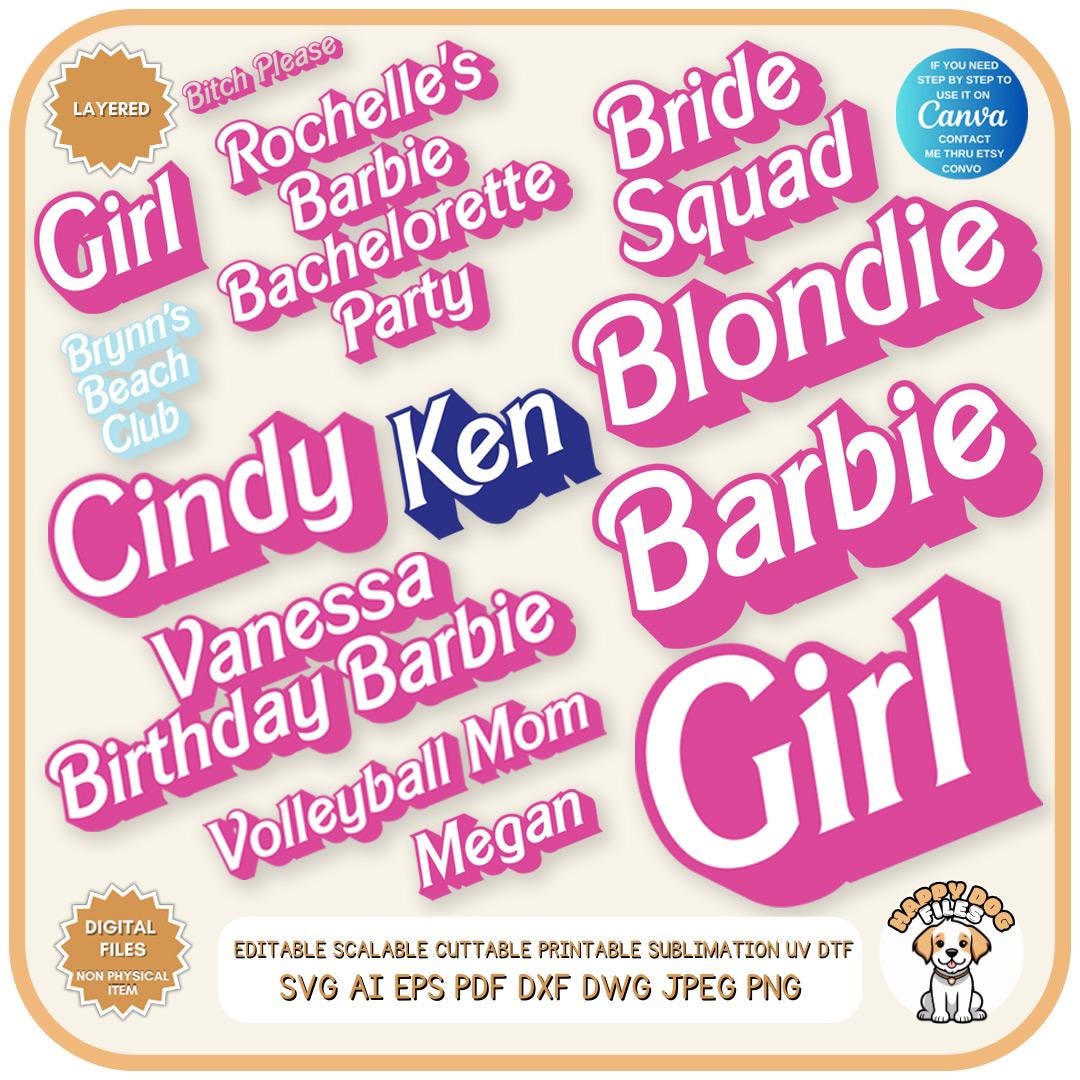 Blonde Alphabet Layered SVG File, Baby Doll Alphabet Png High Res ...