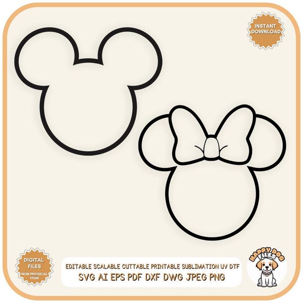 Mickey Ears Svg - Etsy