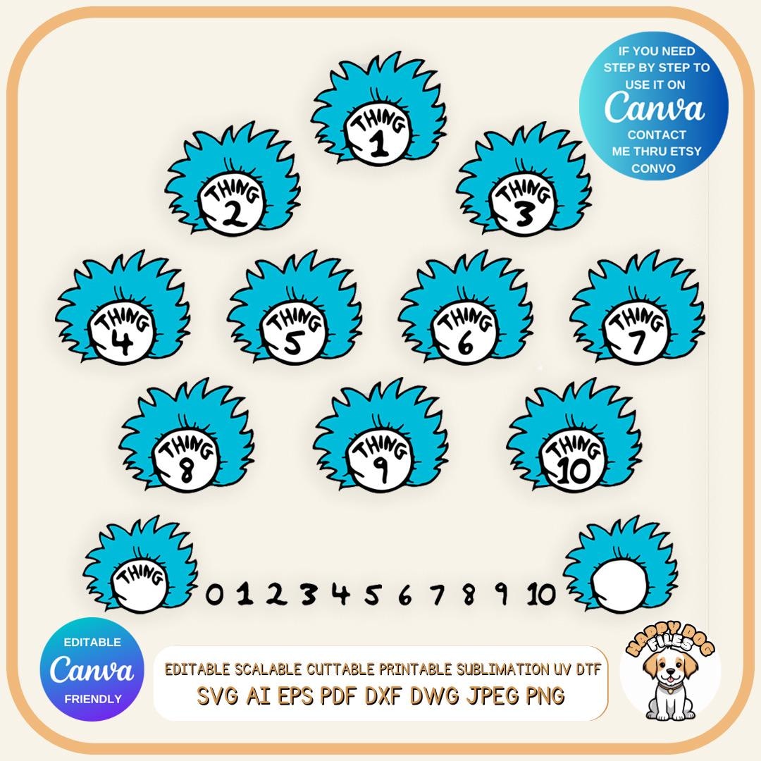 Thing One Thing Two Layered Svg Template File DIY Create Your Things ...