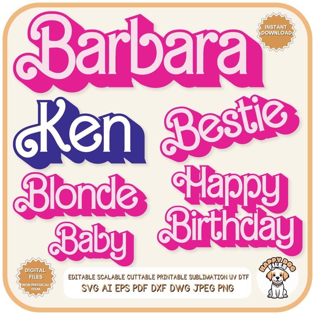 Retro Blonde Alphabet SVG File Layered, Retro Doll Alphabet Png High ...
