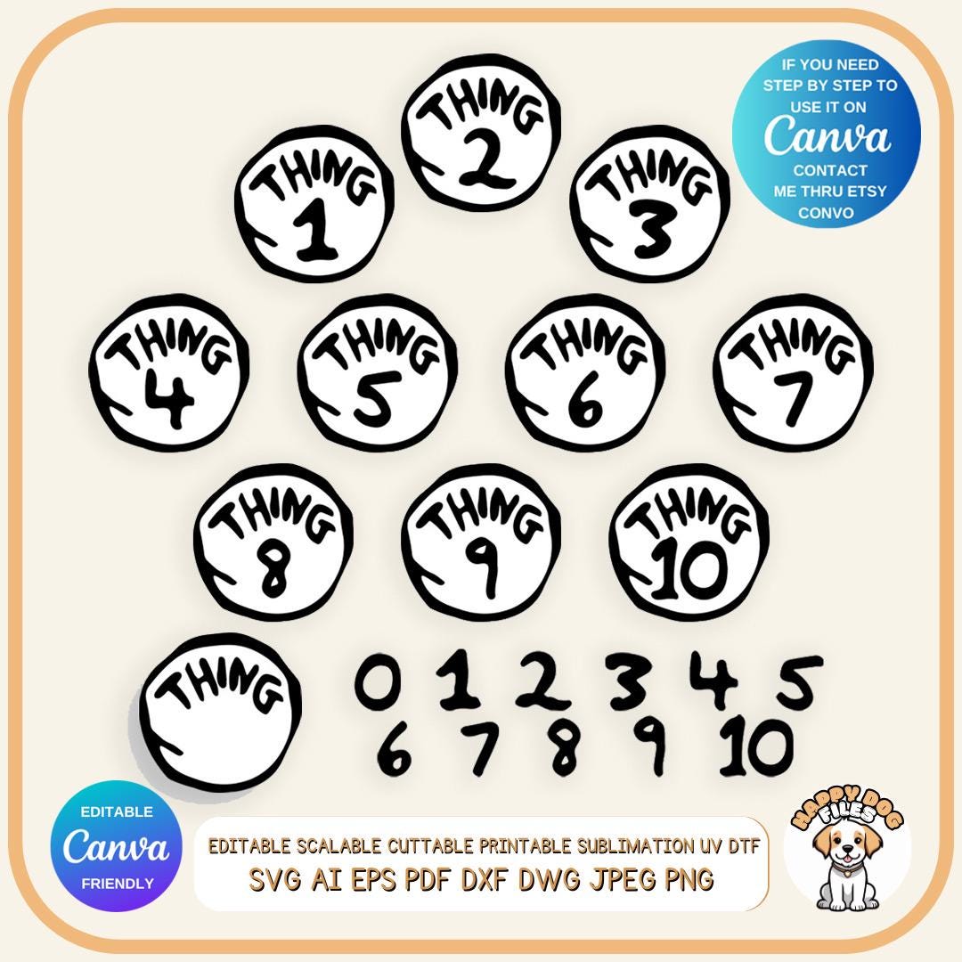 Thing One Thing Two Layered Svg Template File DIY Create Your Things ...