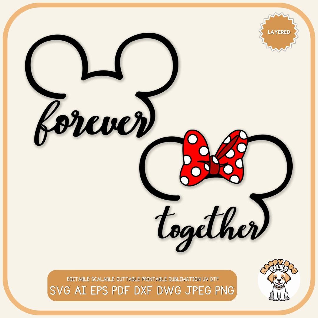 Forever Together SVG PNG File Valentine File Disney Love Clip Art Love ...