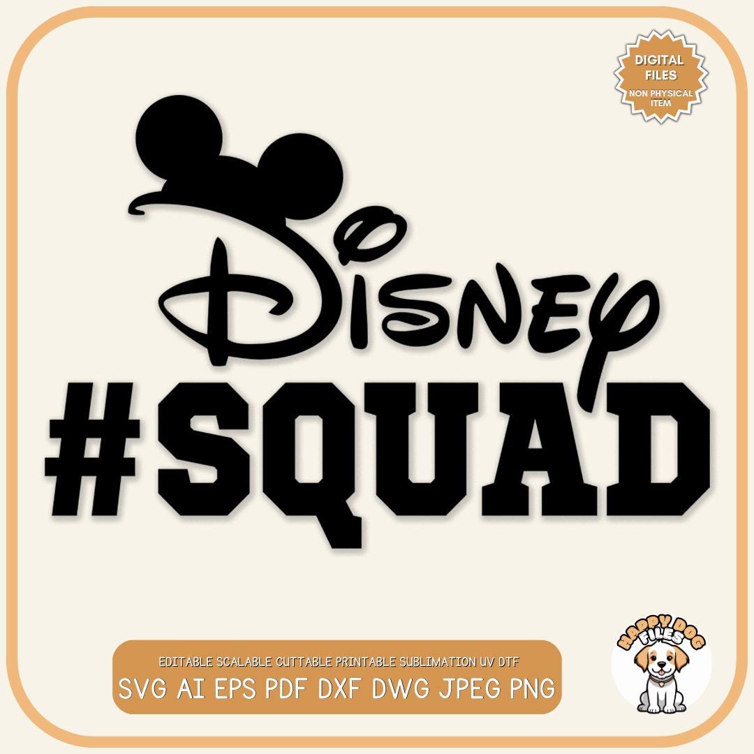 Disney Squad SVG PNG File Magic File Disney Trip Clip Art Disney Squad ...