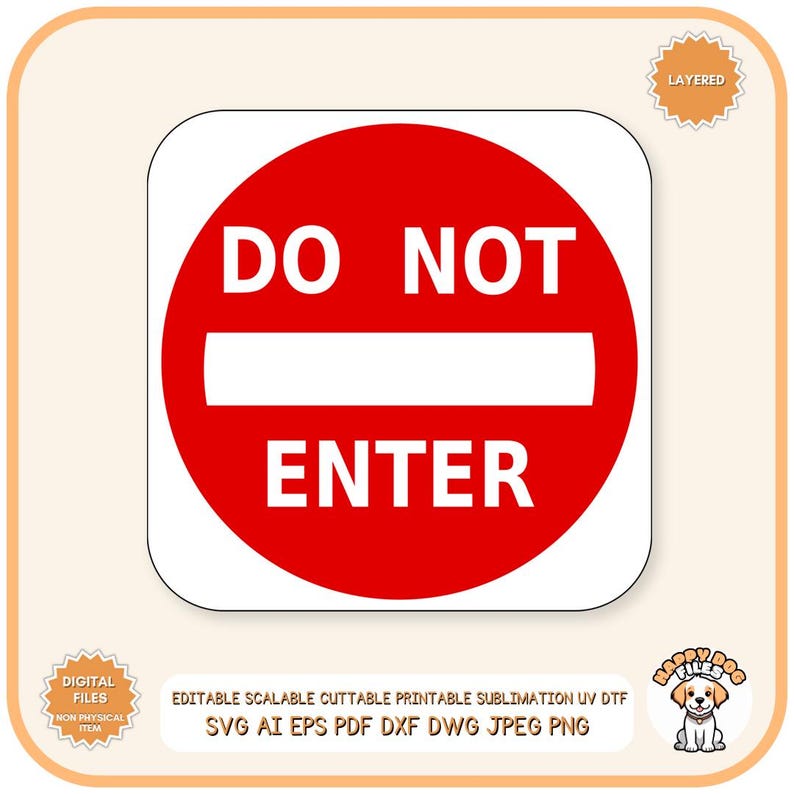 DO NOT ENTER Layered Sign Svg, Blocked Sign Symbol Vector File Png ...