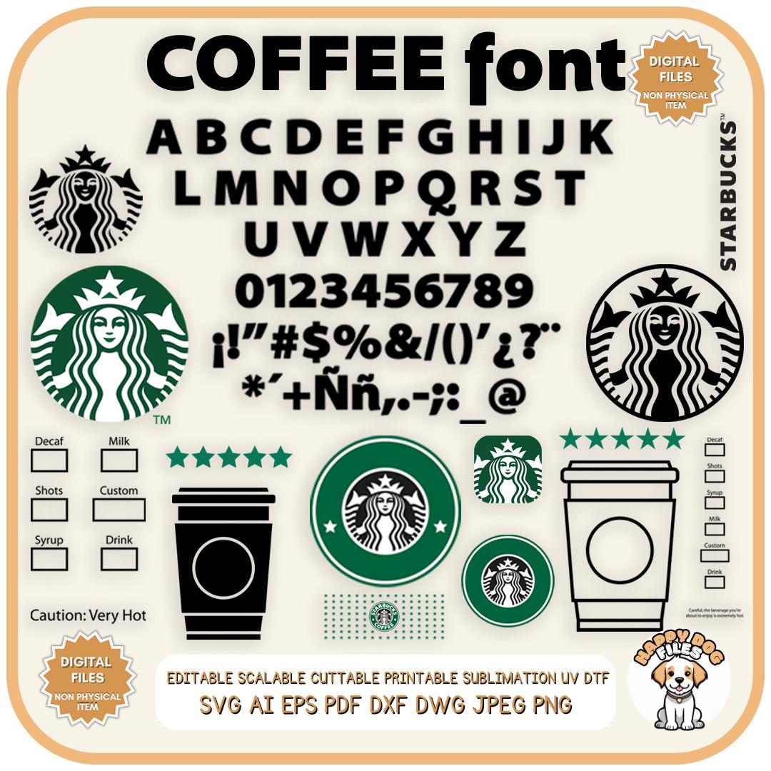 Coffee Theme Bundle SVG for DIY With Ttf Installable Font Included ...