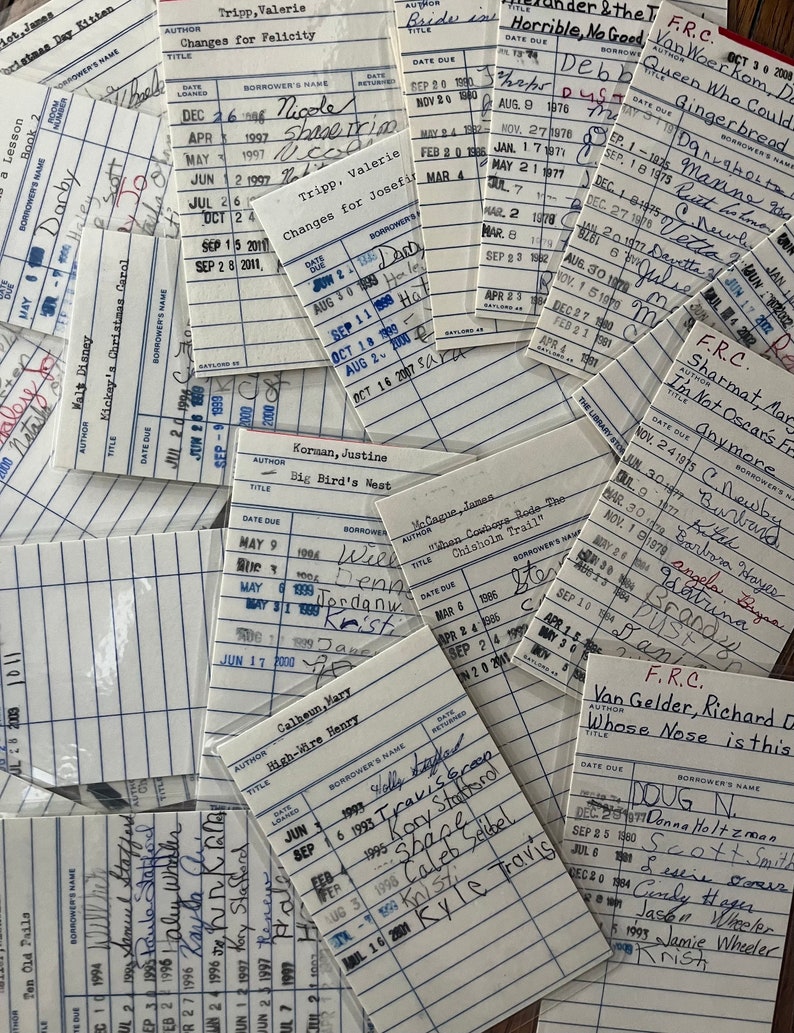 Vintage (1) Library Checkout Card Bookmark- Ephemera- Nostalgic - Etsy