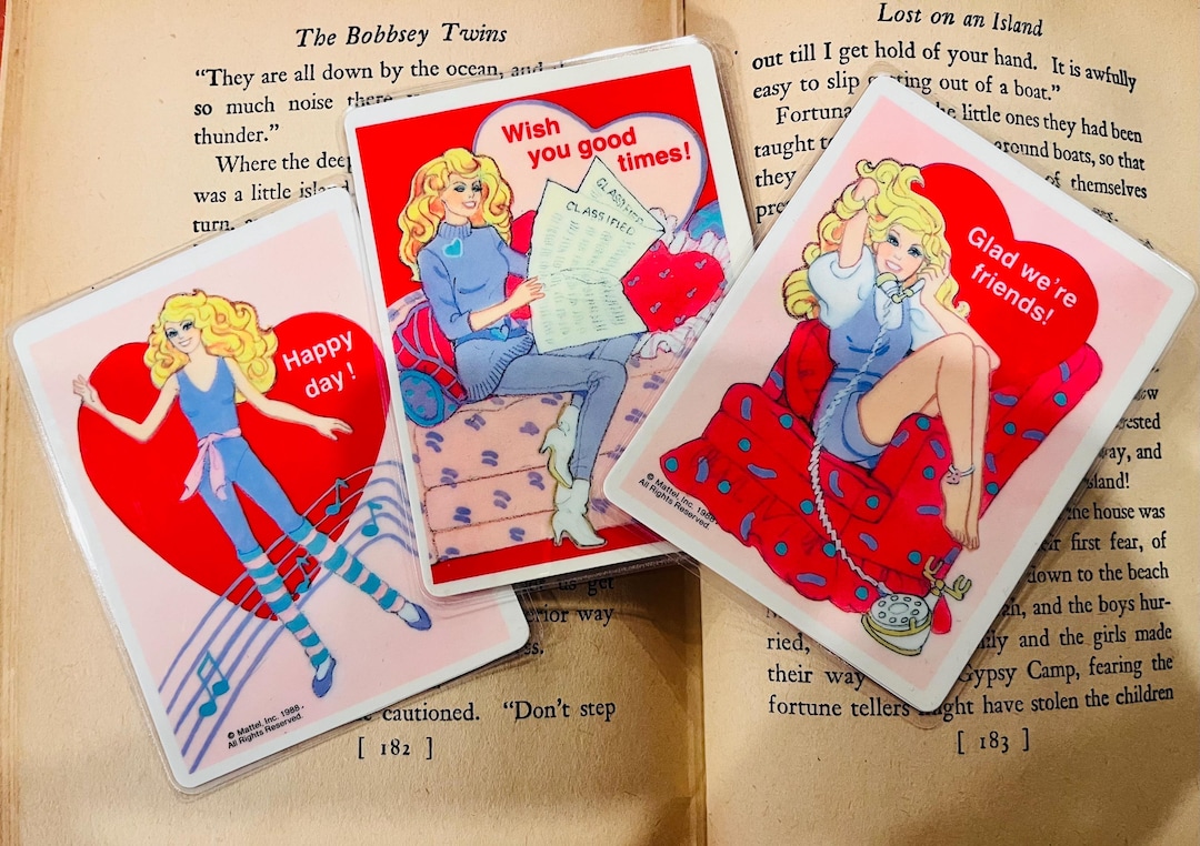 Retro Barbie 80’s Valentines, (set of 3), Retro Bookmarks - Etsy