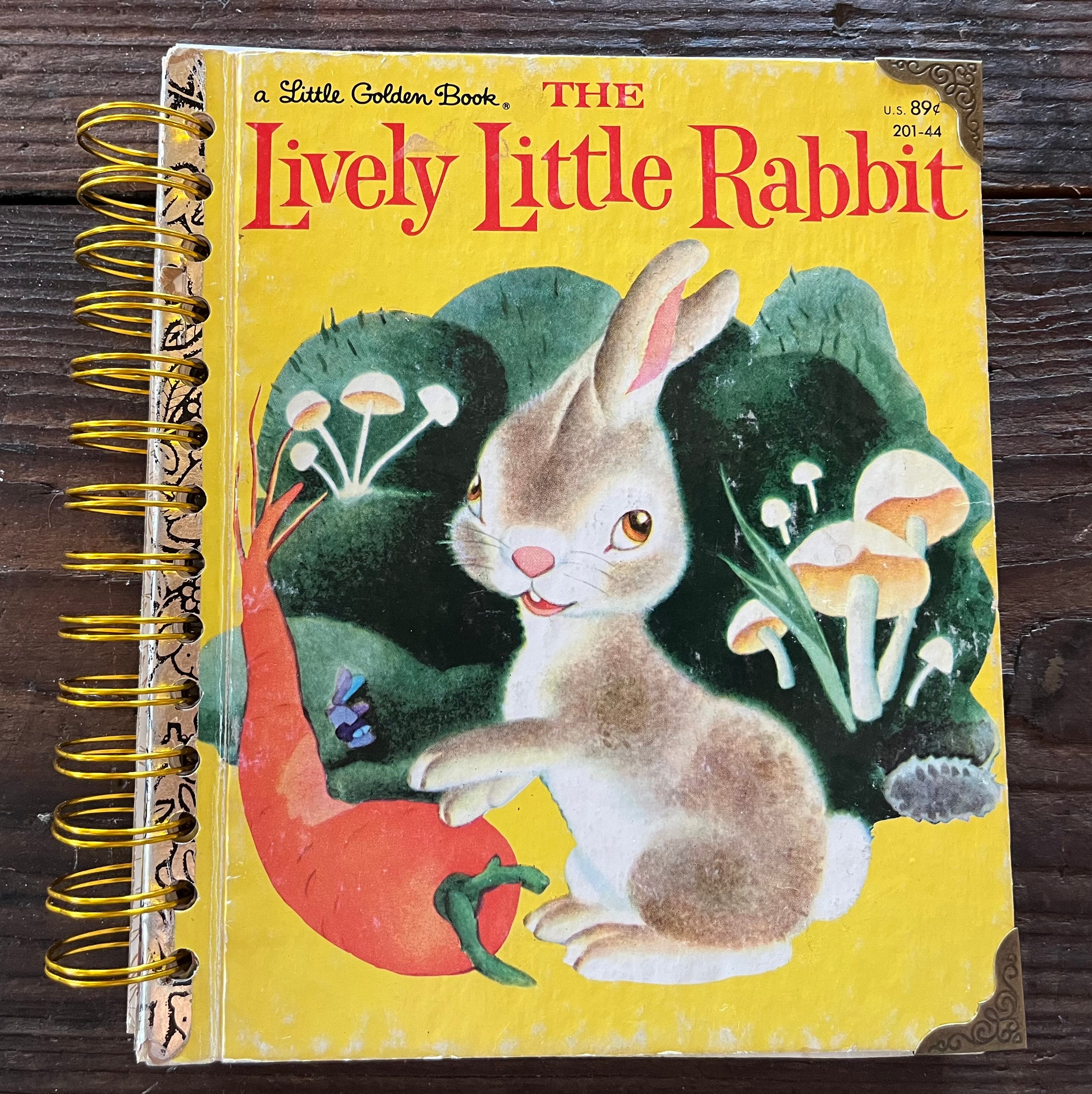 Vintage Little Golden Books, Lively Little Rabbit, Upcycled Journal ...