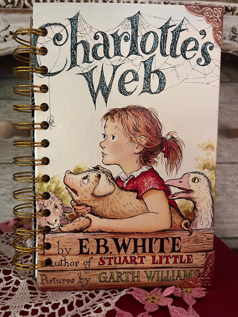 Charlottes Web , Vintage Style Diary, Upcycled Book, Scrapbook ...