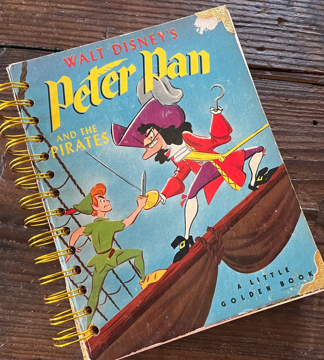Vintage Peter Pan and the Pirates Upcycled Journal, Little Golden Books ...