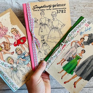Vintage Sewing Pattern Notebook, Sewing Lover, Upcycled Lined Journal, Retro Charm, Altered ...