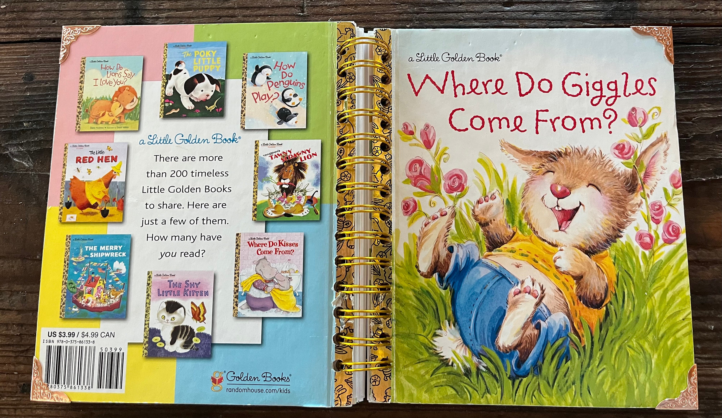 Where Do Giggles Come From, Golden Books Notebook, Upcycled Storybook ...