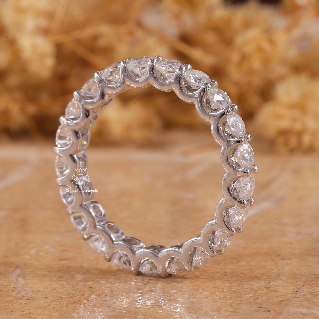 Full Eternity U Prong Set Diamond Wedding Band, Lab Grown Diamond Ring ...