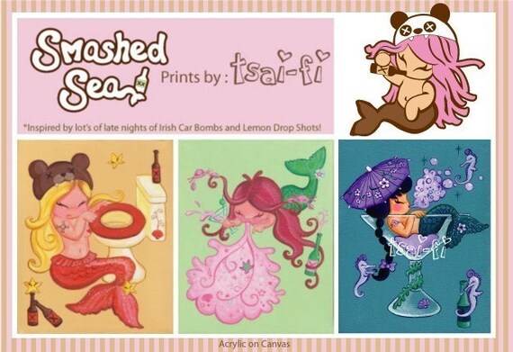 Items similar to Set of All Three Smashed Sea Prints on Etsy