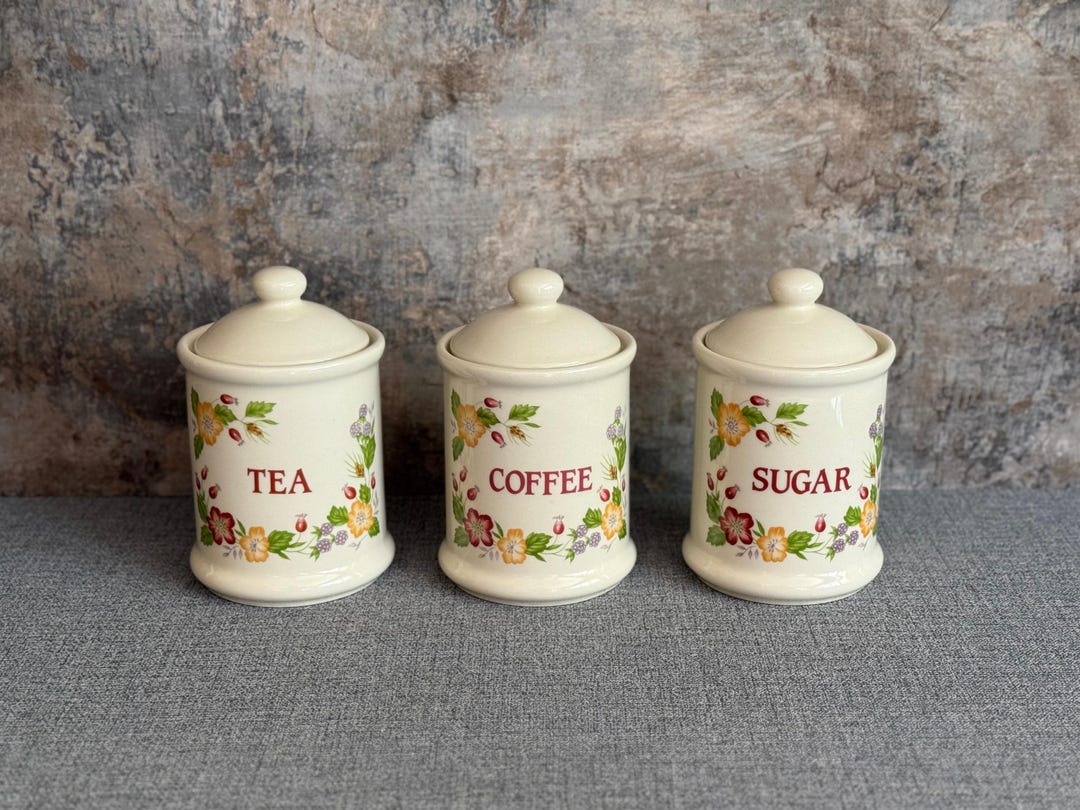Vintage Staffordshire Biltons ‘country Lane’ Storage Jars | Set of 3 ...