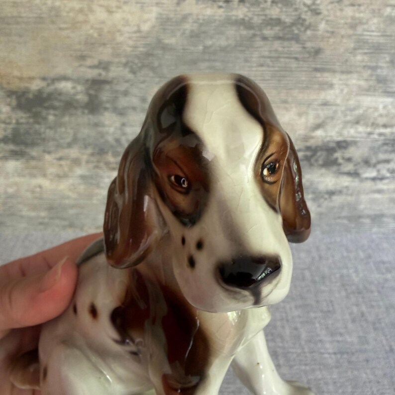 Vintage Spaniel Dog Figurine Ceramic Puppy Ornament Mid Century ...
